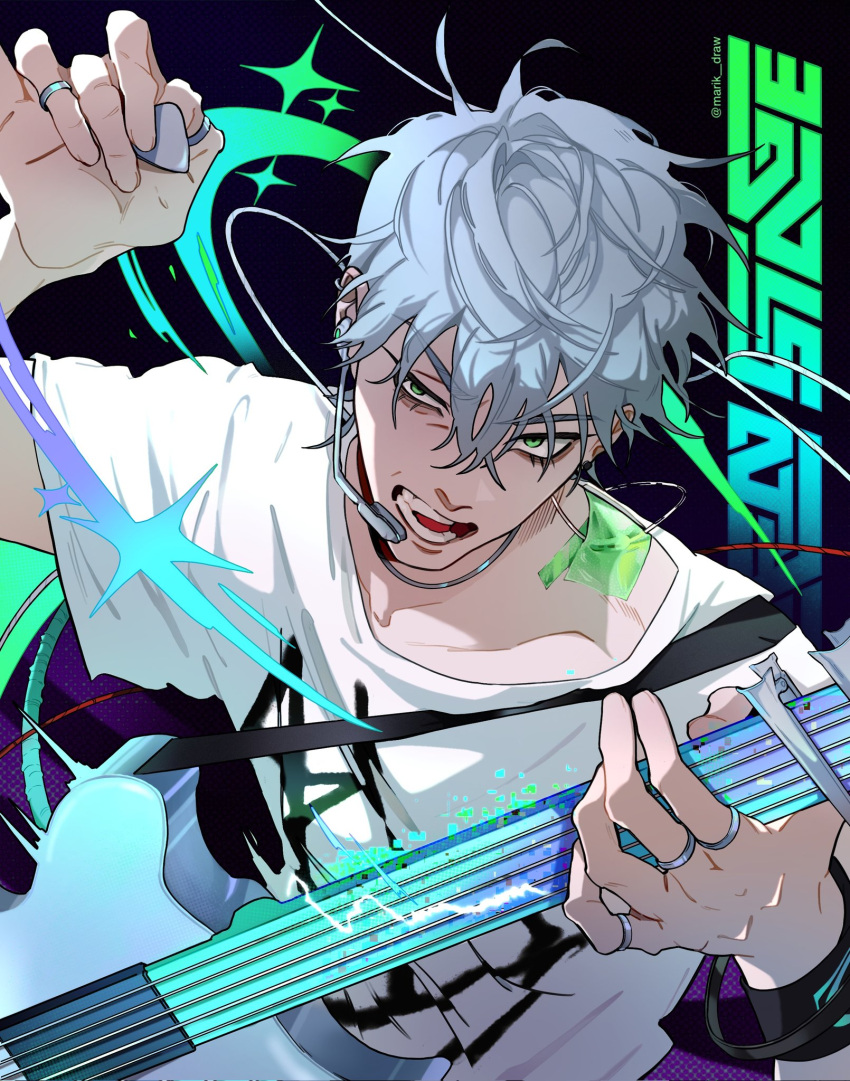 Safebooru - 1boy alien stage arm up commentary copyright name green ...