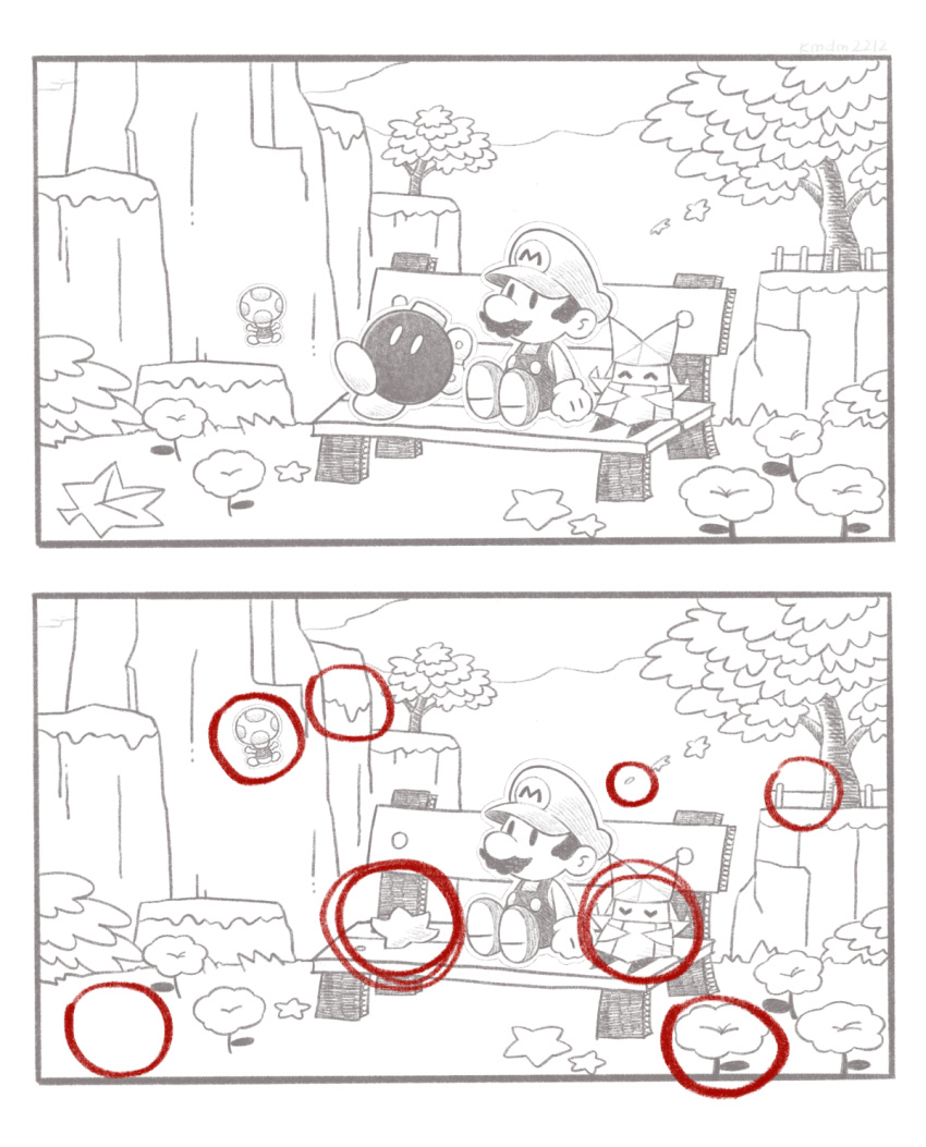 Safebooru - 1boy 1girl ^ ^ autumn autumn leaves big nose bobby (paper ...