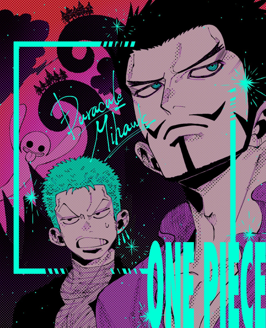 Safebooru - 2boys bandages beard black hair character name clenched ...