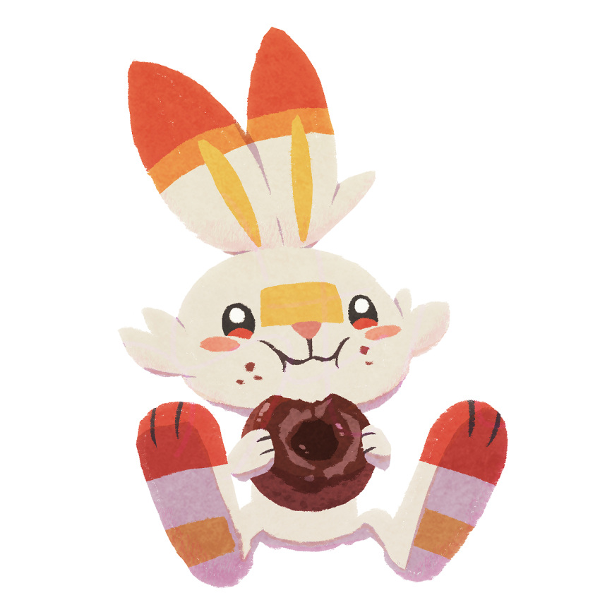 Safebooru - :i commentary request crumbs doughnut eating food highres ...