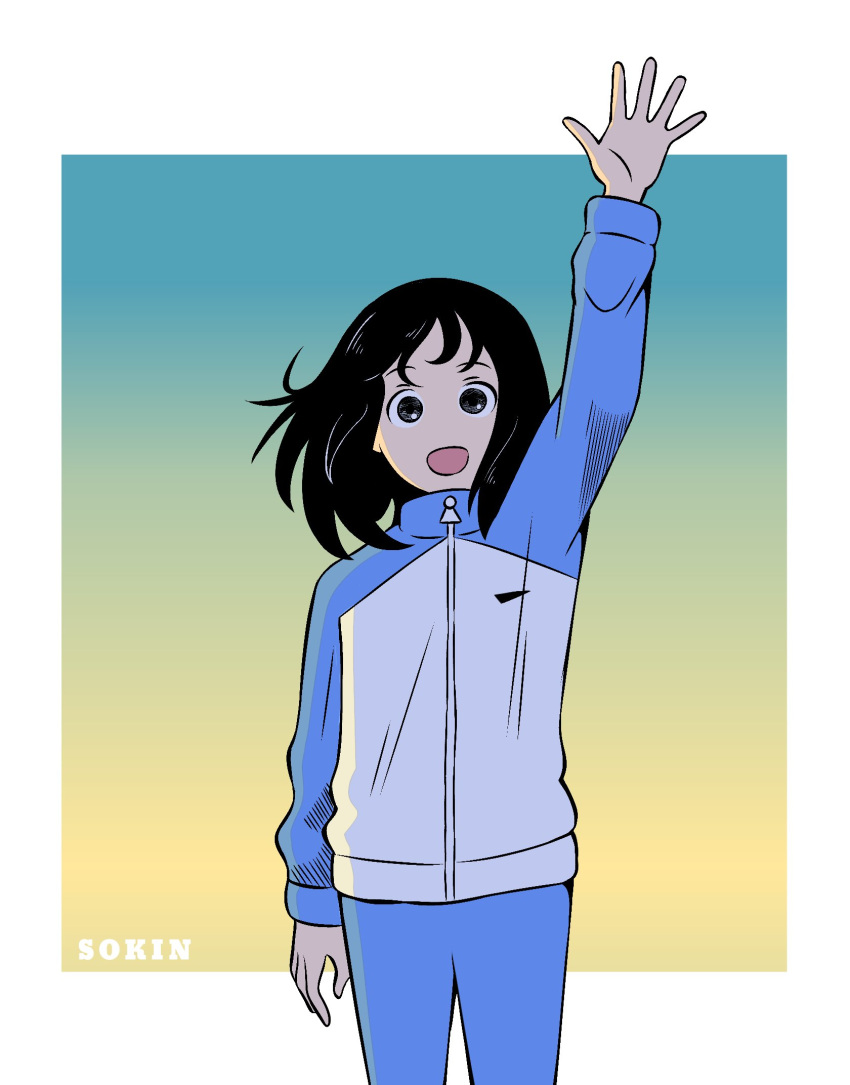 Safebooru 1girl Aged Up Arm Up Artist Name Azumanga Daioh Black Eyes 9567