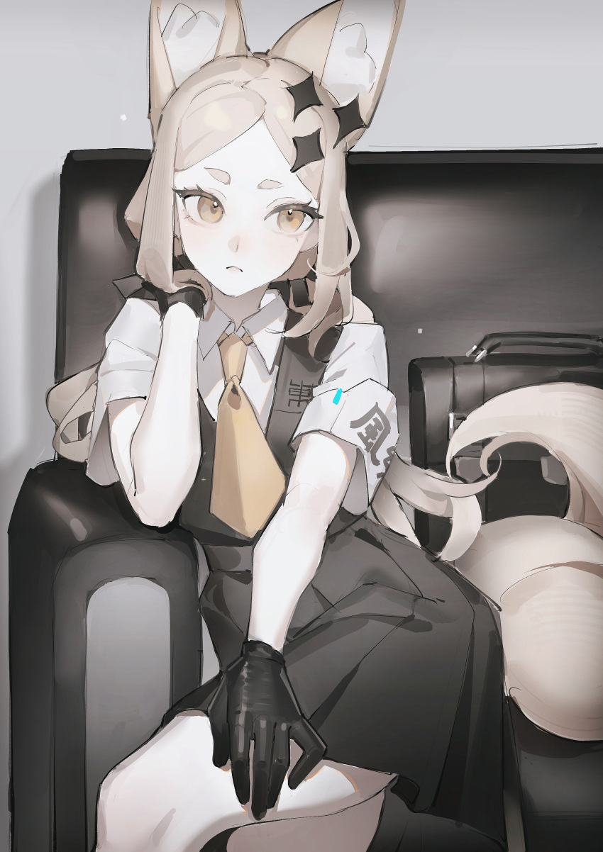 Safebooru - 1girl absurdres animal ears armband bb panda bb black gloves blonde hair blush ...