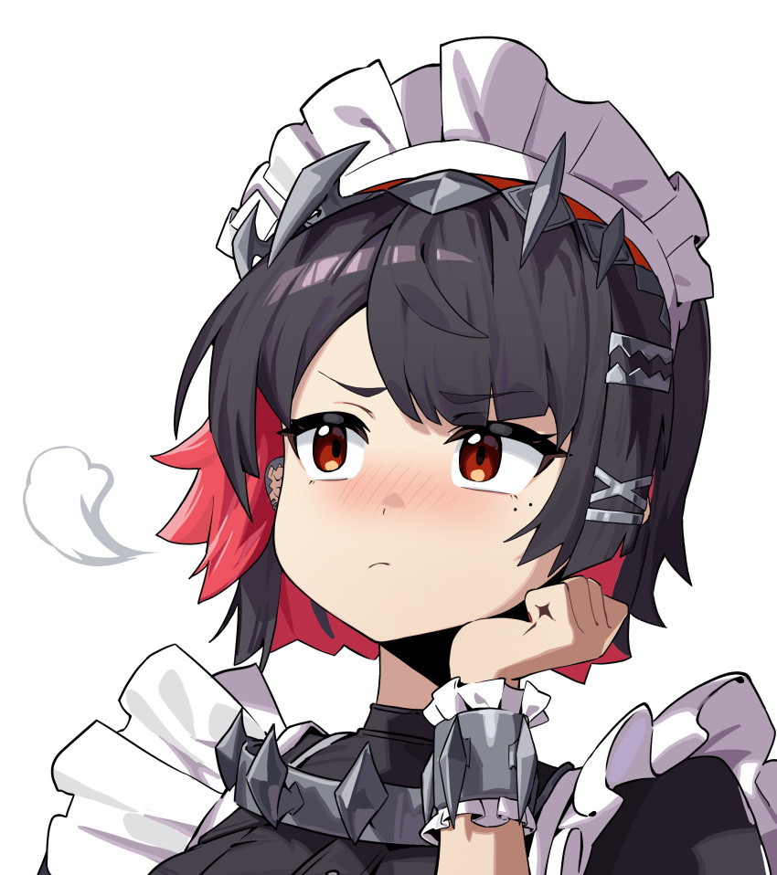Safebooru - 1girl absurdres black dress black hair blush collar dress ...