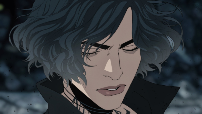 Safebooru - 1boy black hair black jacket blurry blurry background close ...