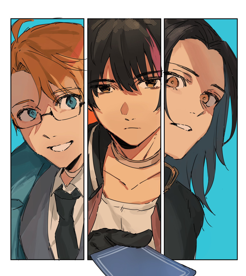 Safebooru - 3boys ahoge america (hetalia) axis powers hetalia black-framed eyewear black gloves ...