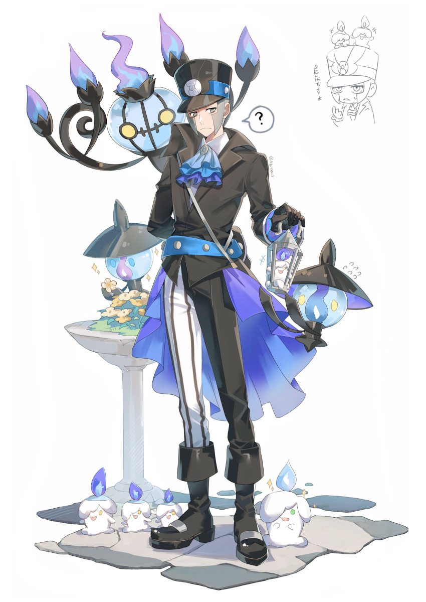 Safebooru - 1boy ? absurdres alternate color ascot asymmetrical legwear ...