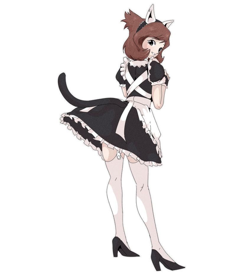 Safebooru - 1girl alternate costume animal ears apron bianca (pokemon ...