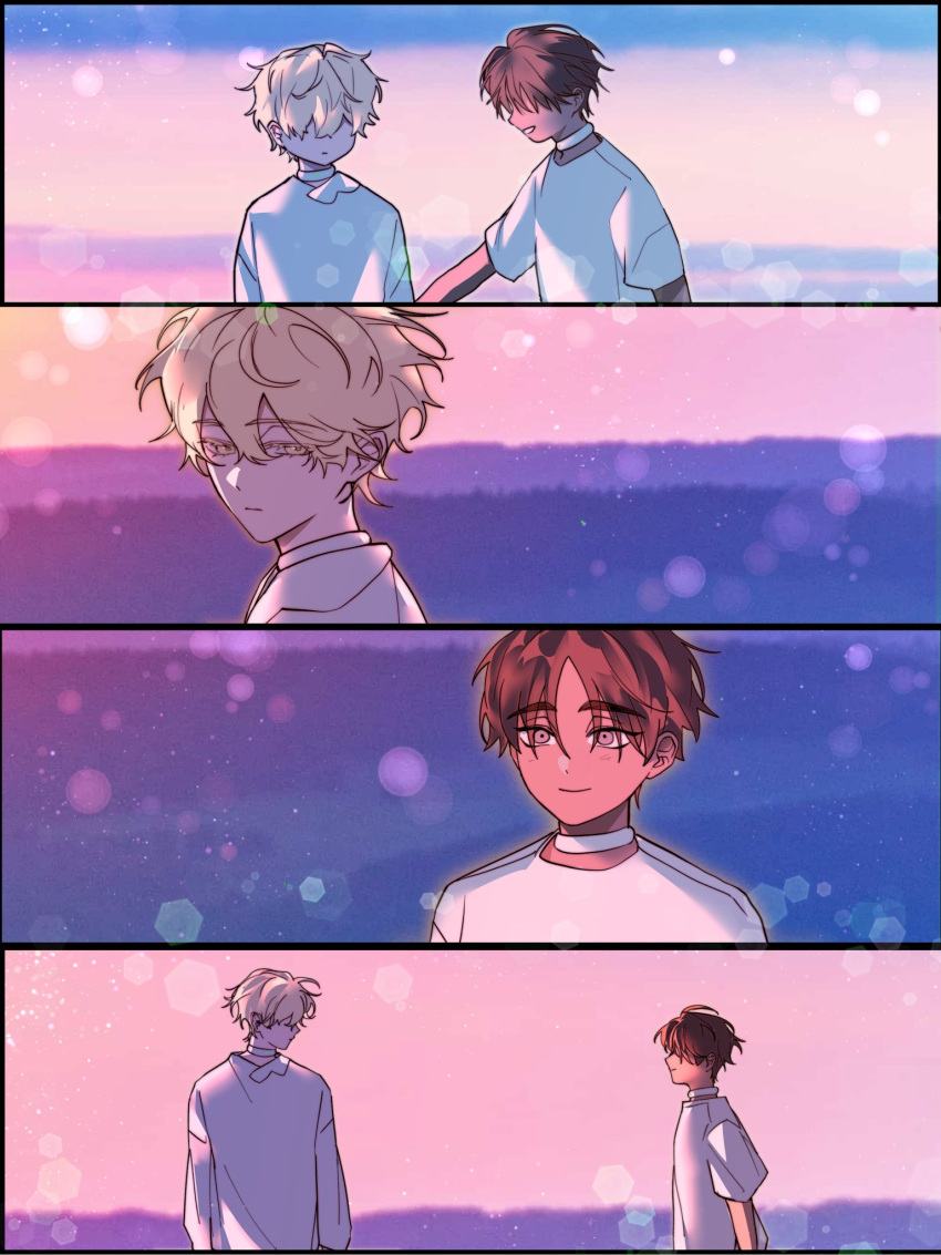 Safebooru - 2boys alien stage blonde hair brown eyes brown hair choker ...