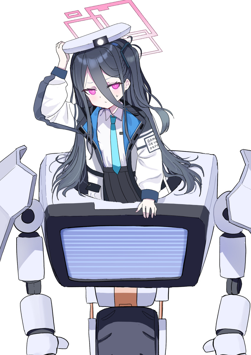 Safebooru - 1girl @ @ absurdres black hair black hairband black skirt blue archive blue necktie ...