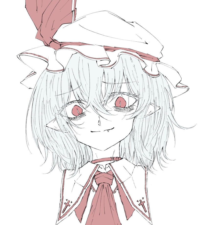 Safebooru - 1girl aizettonagi ascot bags under eyes bright pupils closed mouth collar dress fang ...