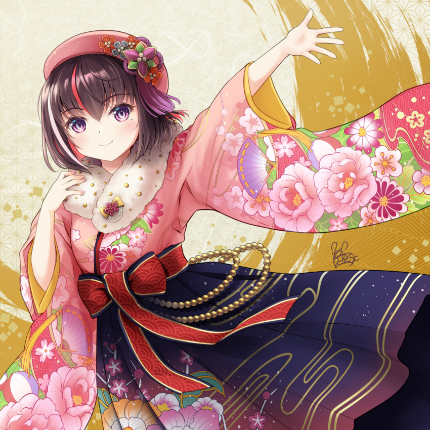 Safebooru - 1girl arm up azki (hololive) azki (new year) (hololive ...