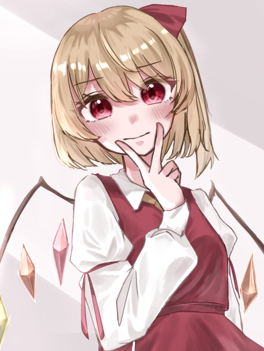 Safebooru - 1girl ascot blonde hair cowboy shot crystal crystal wings flandre scarlet hair ...