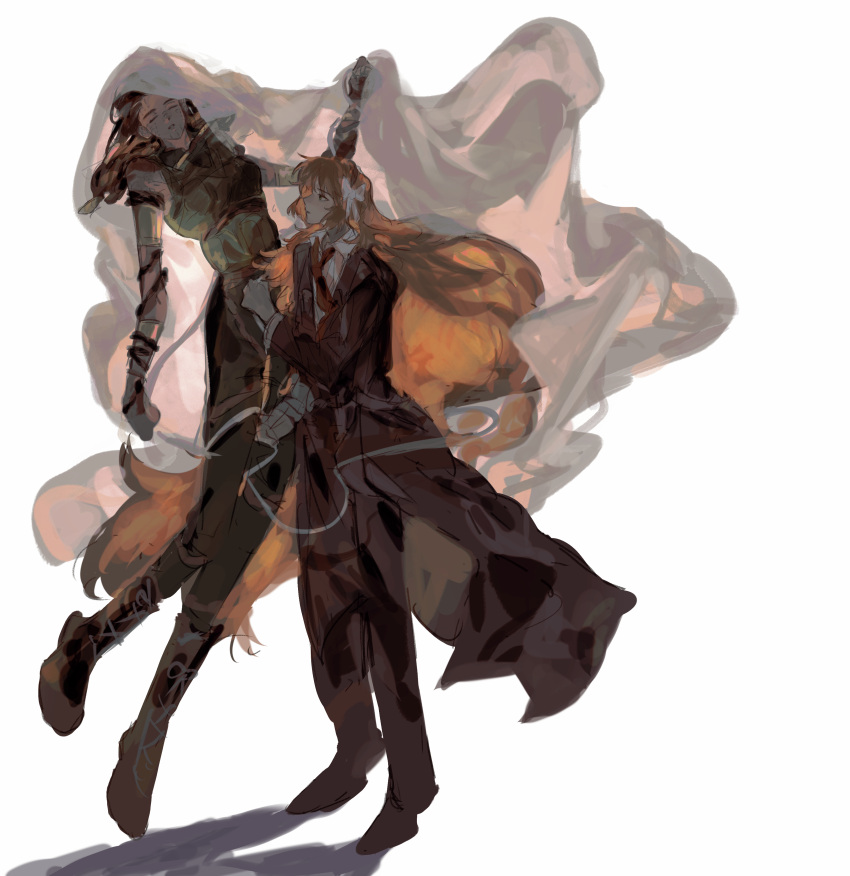 Safebooru - 2girls absurdres armlet bubutoday closed eyes dark-skinned ...