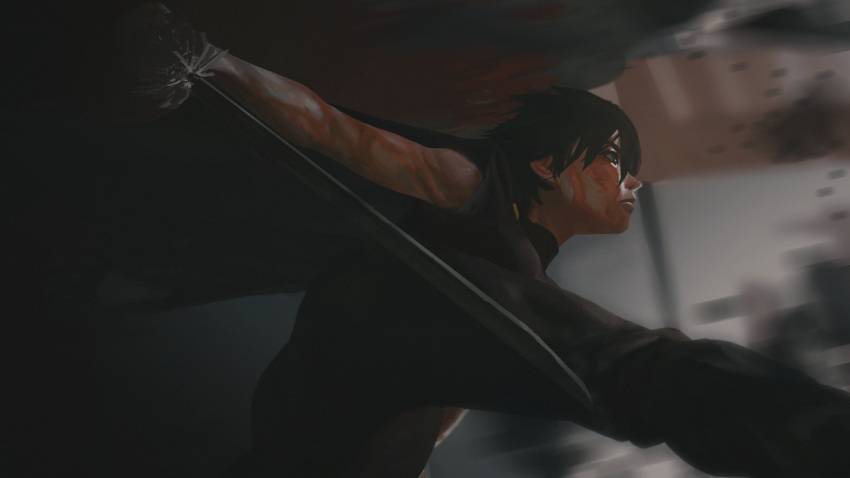 Safebooru - 1girl black hair burn scar commentary english commentary ...