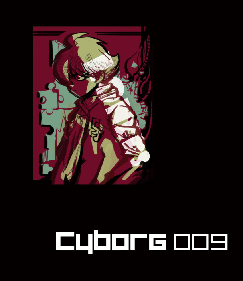 Safebooru - 1boy ahoge angry cable cyborg cyborg 009 hair over face ...