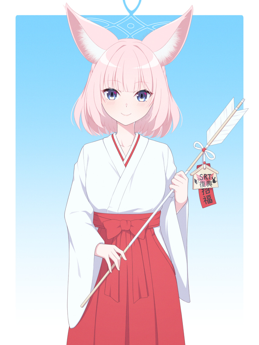 Safebooru - 1girl animal ear fluff animal ears blue archive blue background blue eyes blush bob ...