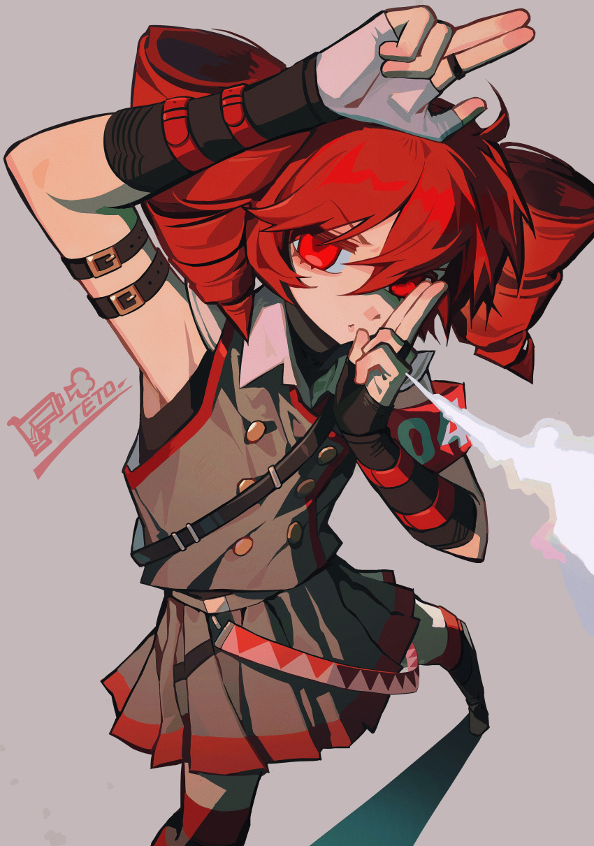 Safebooru - 1girl absurdres ahoge alternate costume arm up asymmetrical gloves belt black belt ...