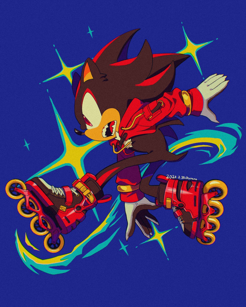 Safebooru - 1boy alternate costume blue background fangs furry furry ...