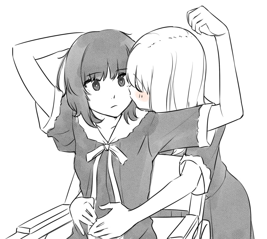Safebooru - 2girls arms up closed eyes flowers (innocent grey ...