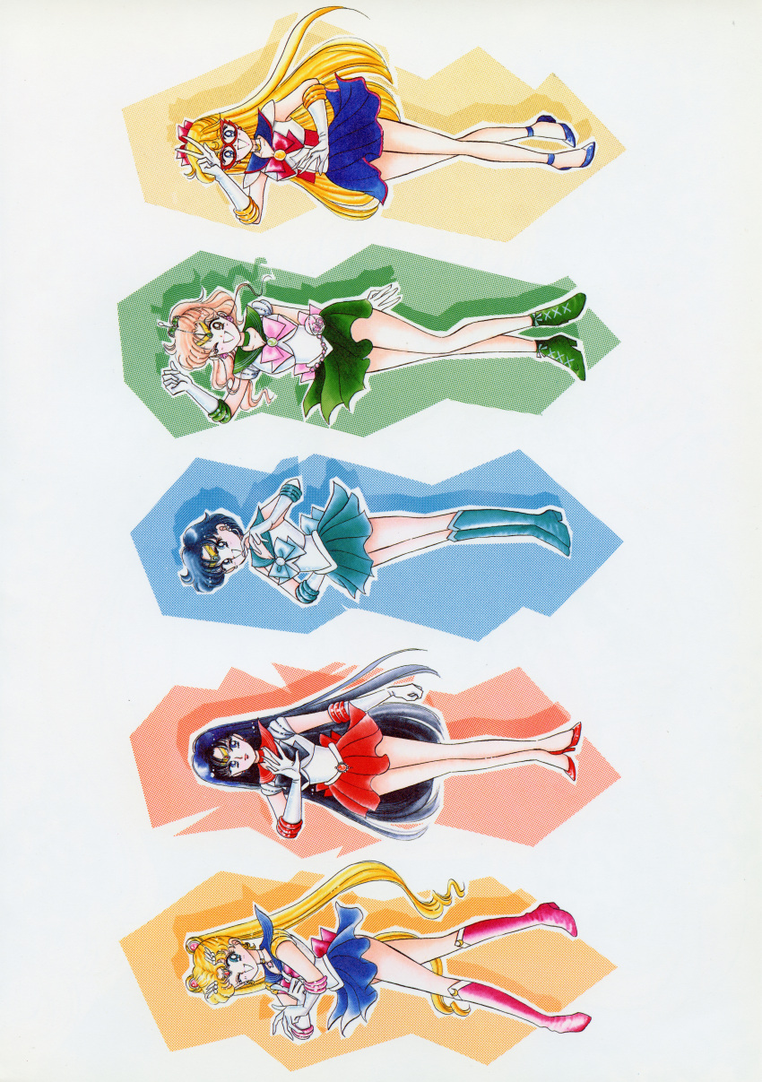 Safebooru - 1990s (style) 5girls absurdres aino minako artbook bishoujo senshi sailor moon black ...