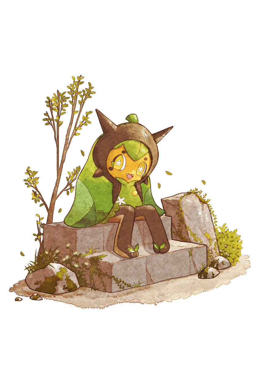 Safebooru - :d commentary request falling leaves fangs happy highres ...