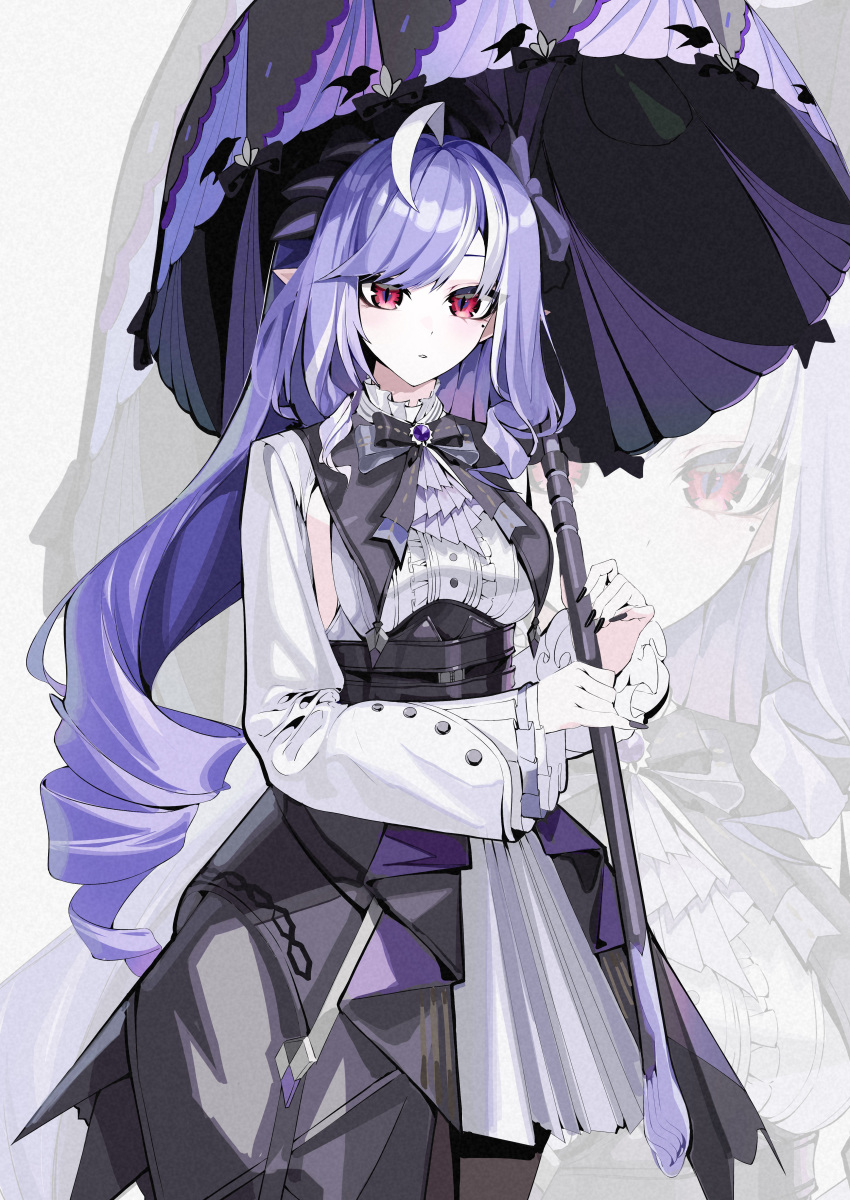 Safebooru - 1girl absurdres ahoge black dress black nails breasts closed mouth dress highres ...