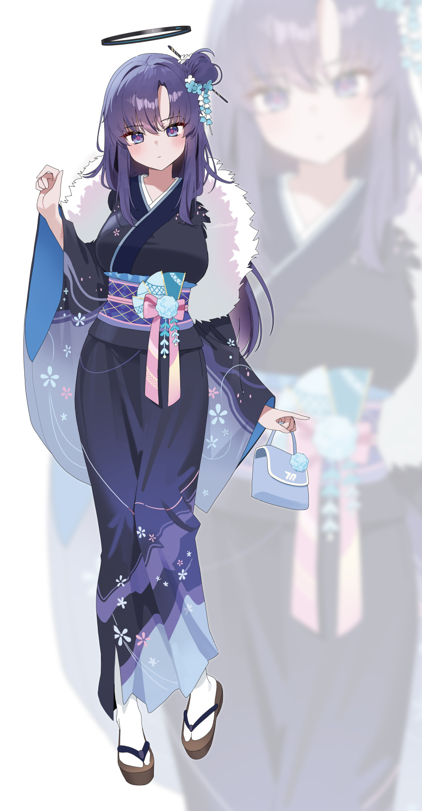 Safebooru - 1girl absurdres alternate costume alternate hairstyle black halo blue archive ...