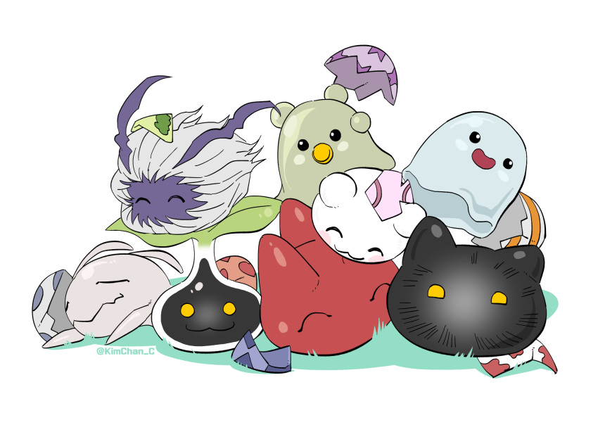 Safebooru - :3 baby botamon bubbmon closed eyes digimon digimon ...