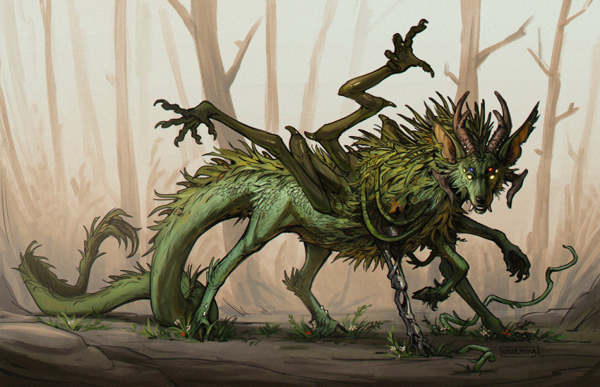 Safebooru - animal focus bare tree claws day extra arms extra eyes ...