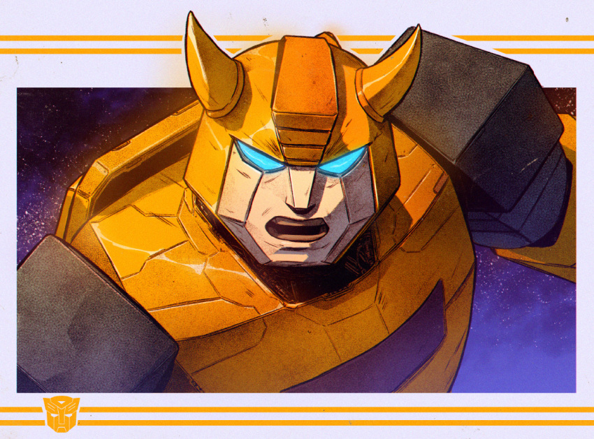 Safebooru - angry autobot blue eyes bumblebee (transformers) damaged ...