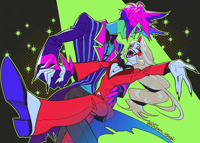 Safebooru 1boy 1girl Alastor Hazbin Hotel Blonde Hair Blush 4018