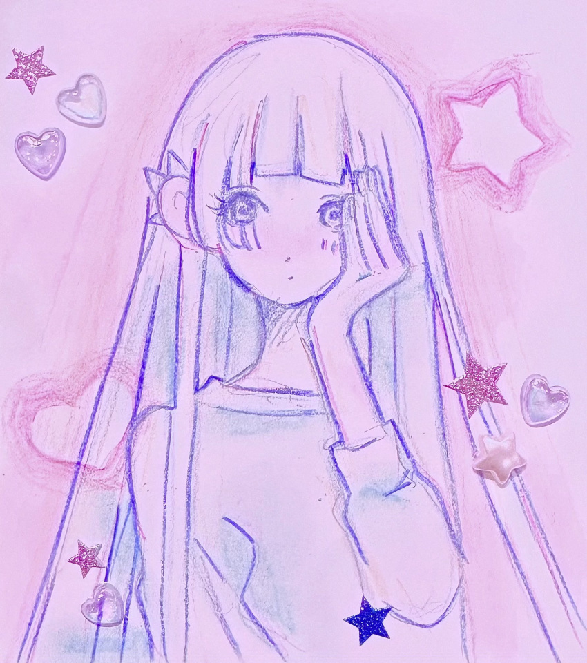 Safebooru - 1girl earrings eyelashes eyes visible through hair ...