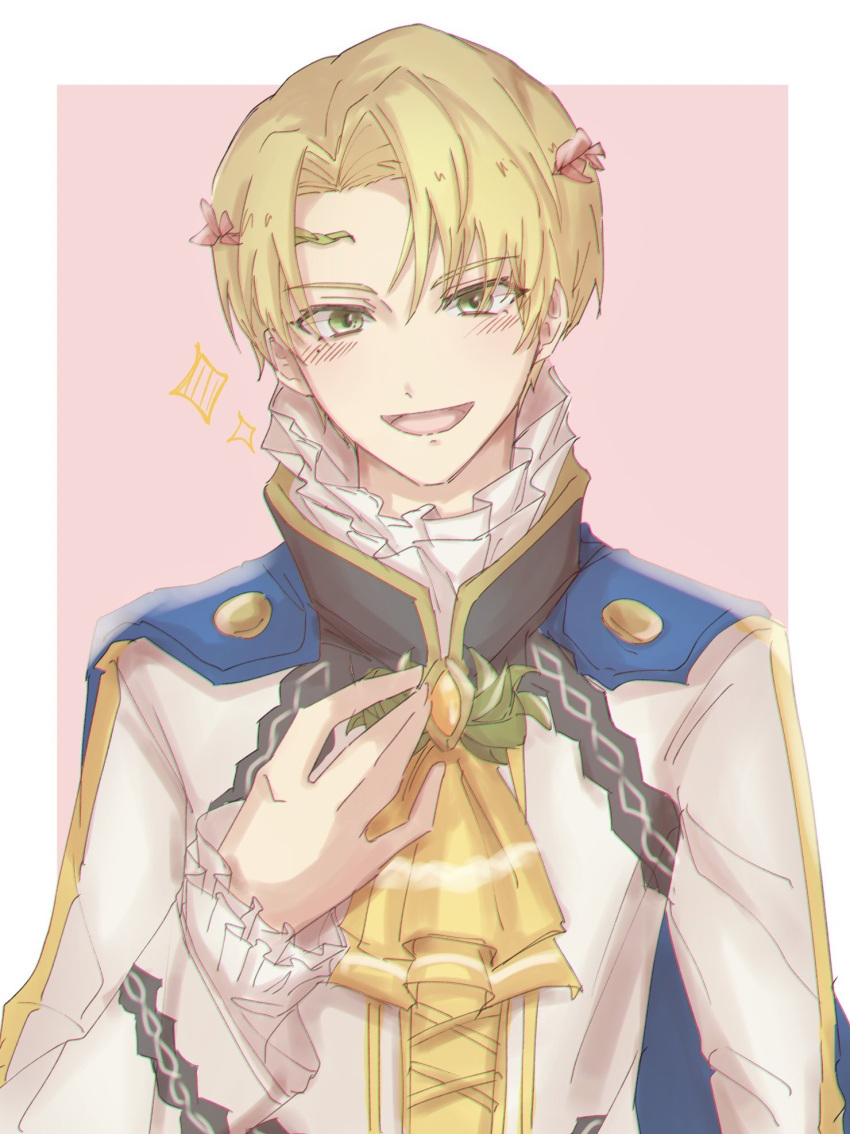 Safebooru - 1boy alfred (fire emblem) aristocratic clothes ascot blonde hair blue cape cape ...