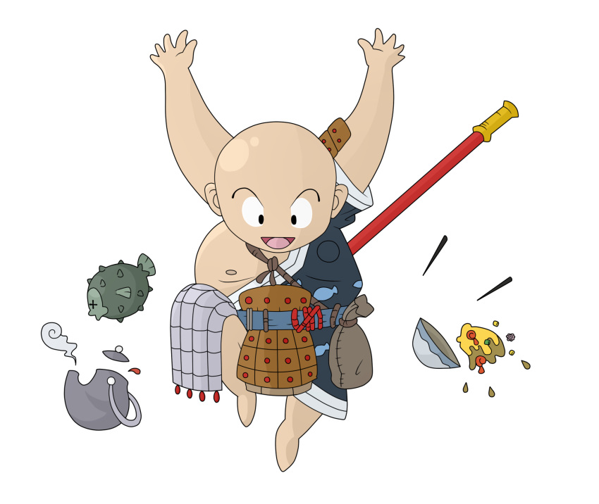 Safebooru - bald chibi fat fish food jhonnyboyarts jumping monk ...
