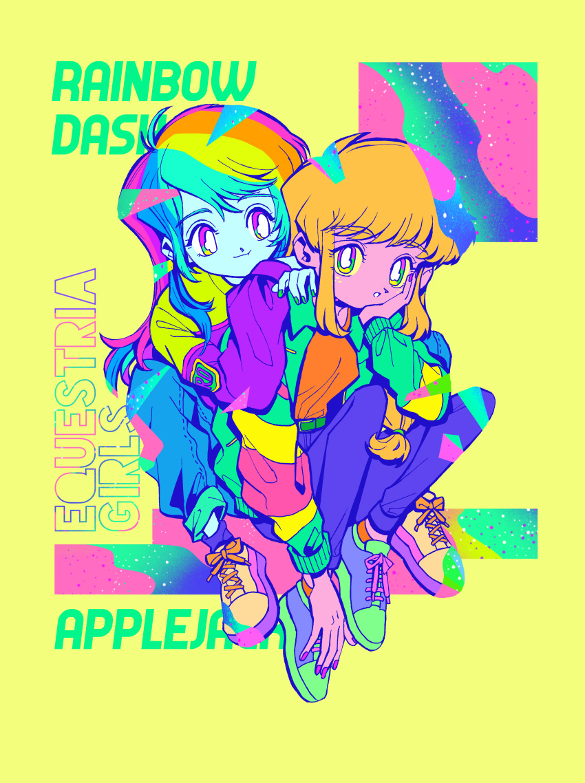Safebooru - 2girls absurdres alternate costume applejack applejack ...