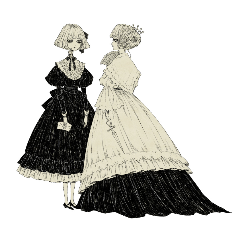 Safebooru - 2girls ang carinosa (vocaloid) back bow bow braid buttons ...