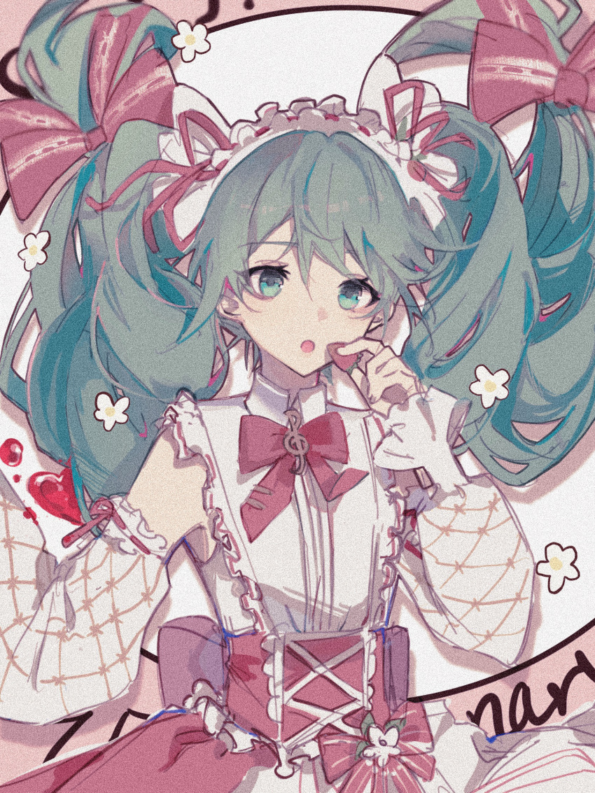 Safebooru - 1girl aqua eyes aqua hair back bow bow bowtie collared dress commentary corset cross ...