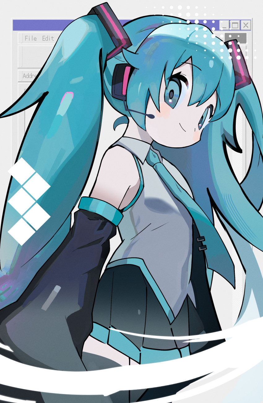 Safebooru 1girl Absurdres Aqua Eyes Aqua Hair Aqua Necktie Bare