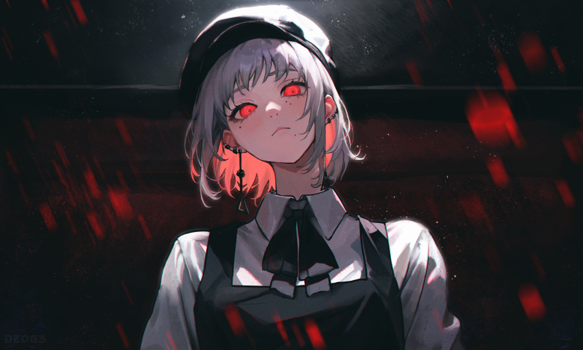 Safebooru - 1girl absurdres black dress black hat black ribbon chainsaw man closed mouth ...