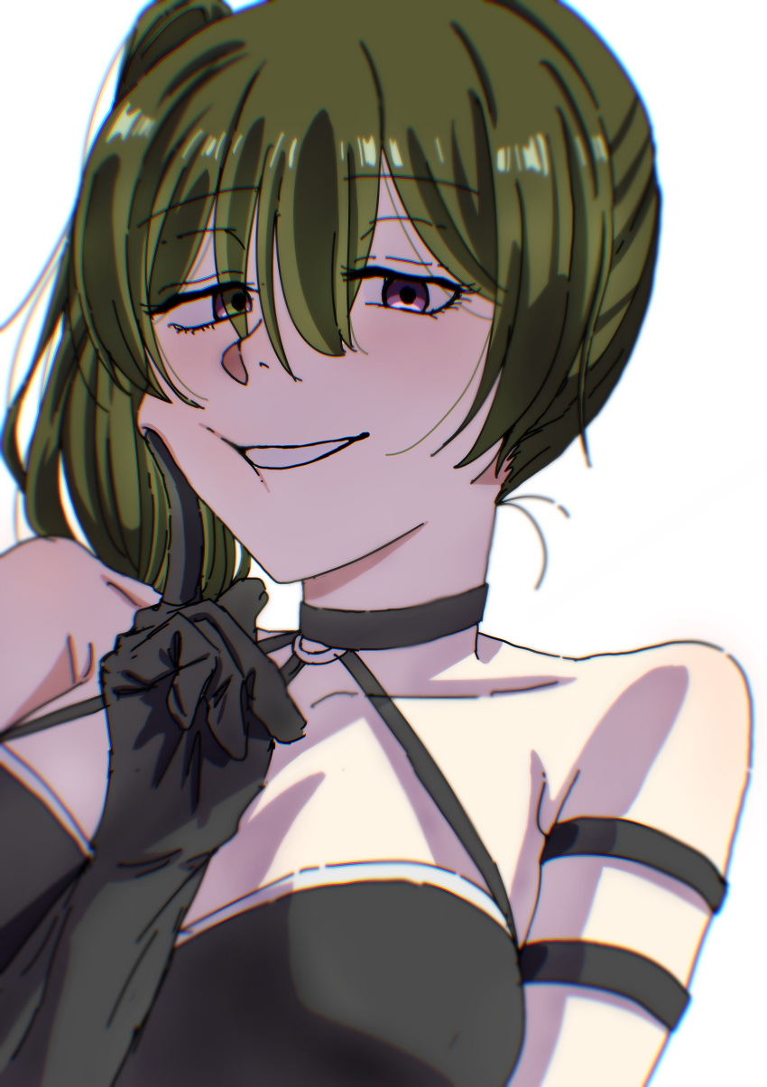 Safebooru - 1girl absurdres arm strap bare shoulders black choker black dress black gloves ...