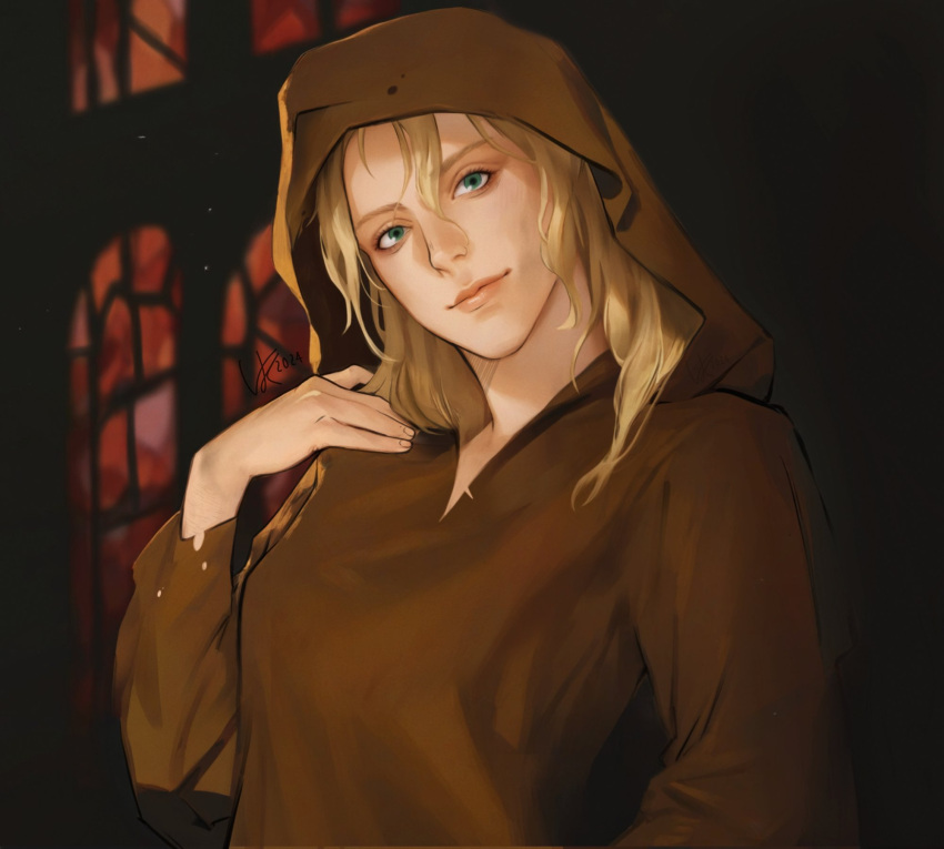 Safebooru - 1girl 2024 blonde hair brown robe commentary dark ...