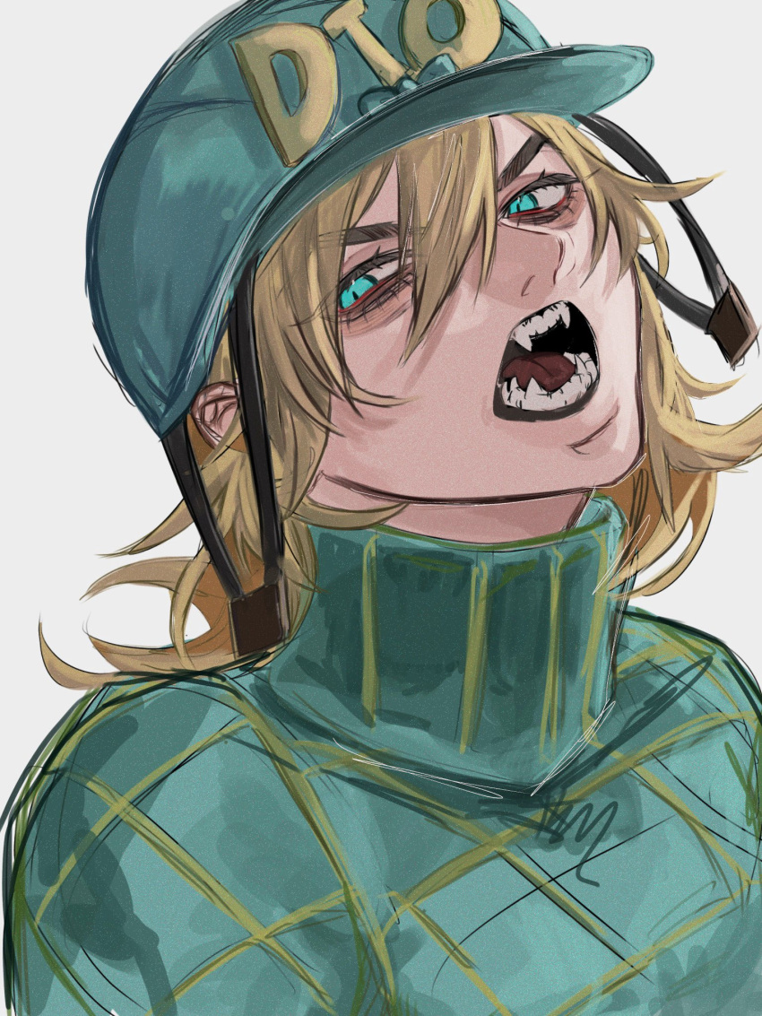 Safebooru - 1boy aqua hat aqua sweater argyle clothes argyle sweater blonde hair blue eyes bow ...