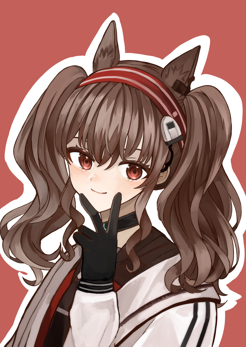 Safebooru - 1girl absurdres angelina (arknights) animal ears arknights black gloves brown hair ...