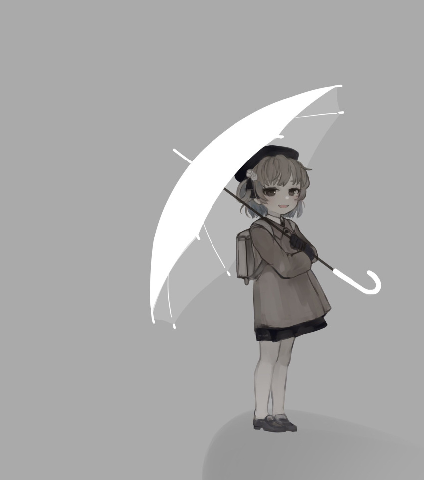 Safebooru - 1girl backpack bag beret black footwear black gloves black hat black skirt briefcase ...