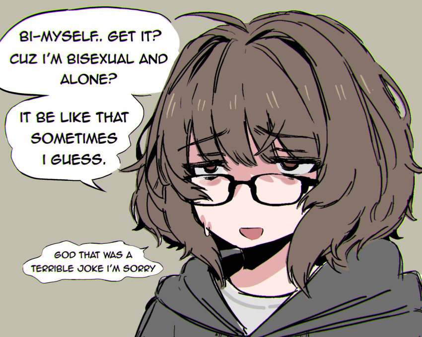 Safebooru - 1girl aki (snale) bisexual female black hoodie brown eyes ...