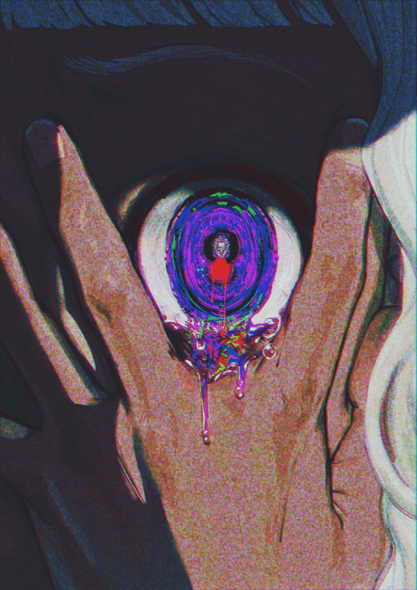 Safebooru - 1boy close-up crazy eyes crying dark-skinned male dark elf ...