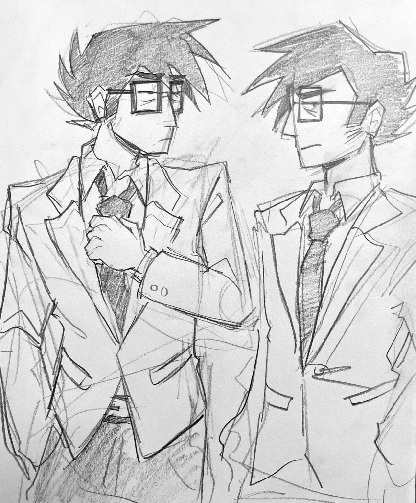 Safebooru - 1boy closed mouth collared shirt gideon gordon graves glasses graphite (medium) hand ...