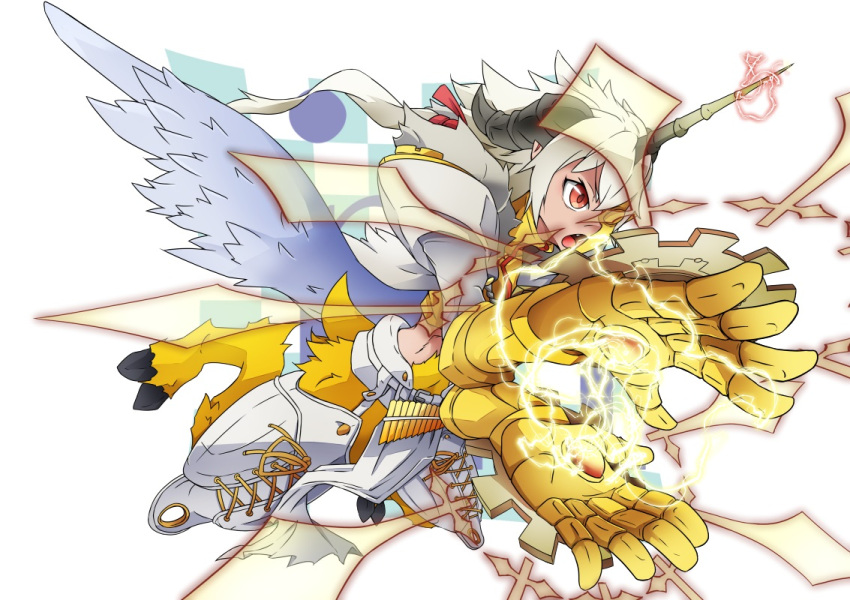 Safebooru - 1boy aegiochusmon holy armor blonde hair body fur brown ...