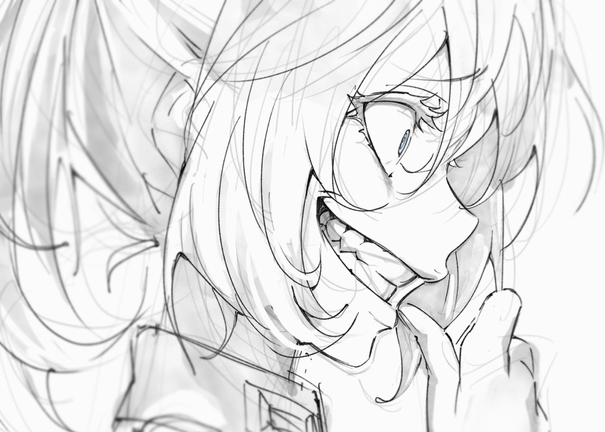 Safebooru - 1girl clenched teeth cowboy shot evil grin evil smile fangs ...