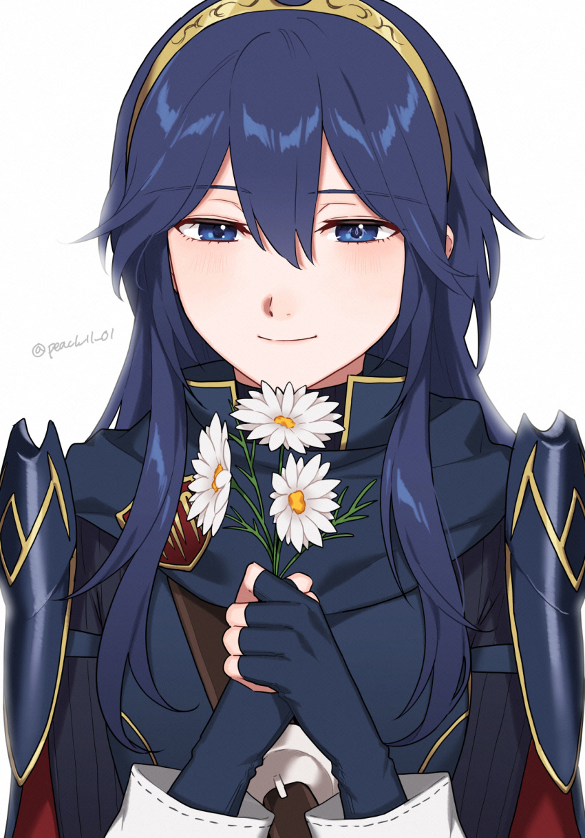 Safebooru - 1girl armor blue dress blue eyes blue gloves blue hair ...